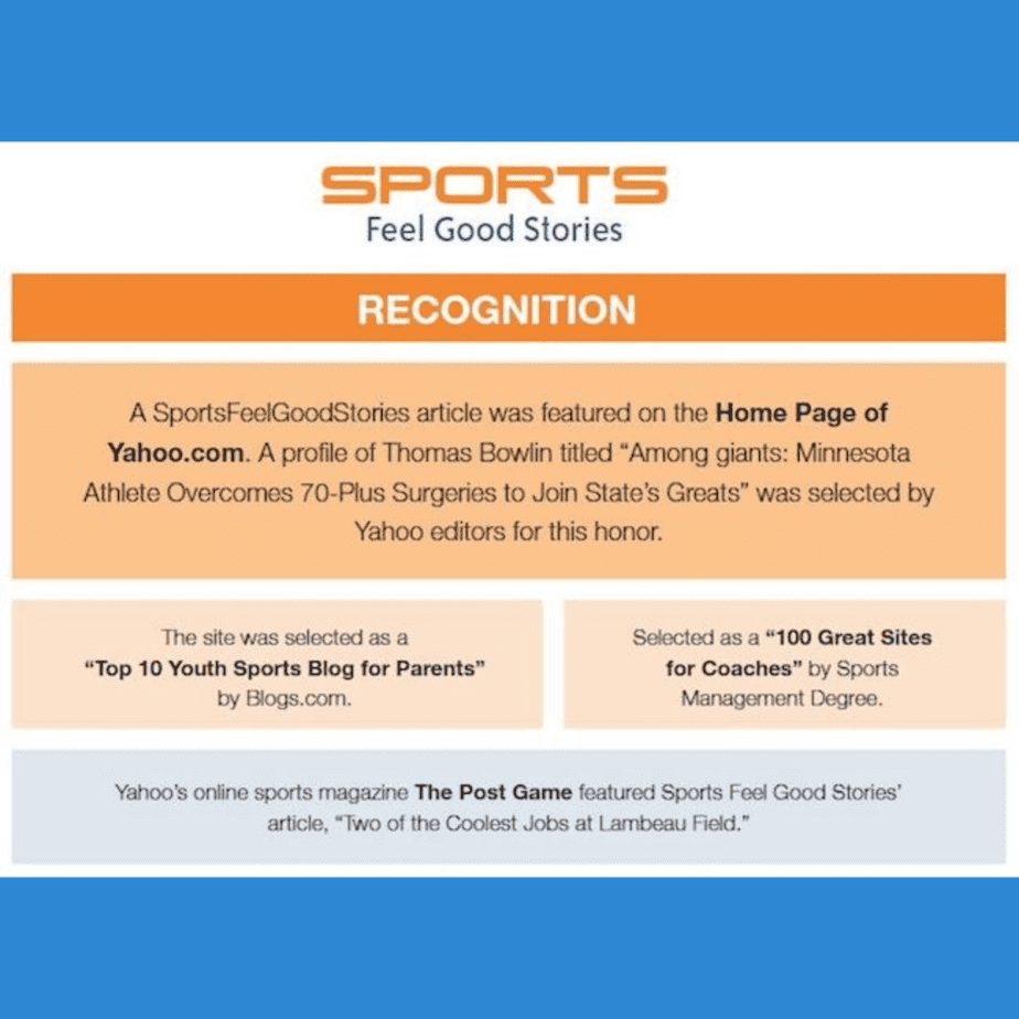 Media Coverage of the Sports Feel Good Stories Website