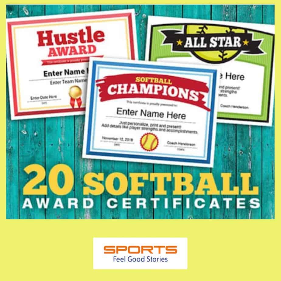 20 Editable Softball Team Award Certificates To Recognize Players